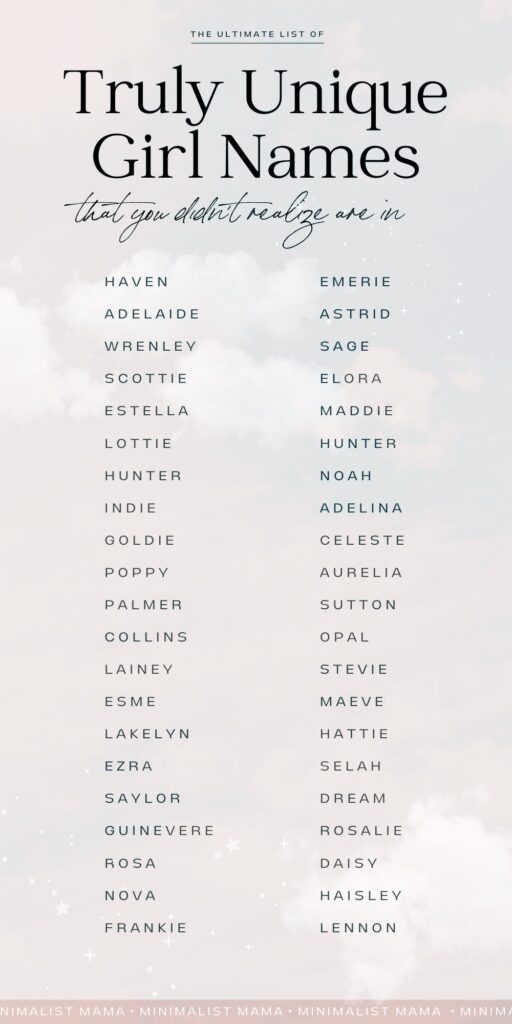 285+ Seriously Gorgeous Unique Girl's Names You *Need* To Hear 2025