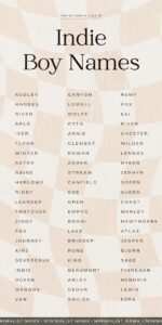 115+ *Totally Indie* Boho Boy Names with Meanings 2025