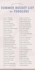The Ultimate Summer Bucket List for Toddlers (PRINTABLE)