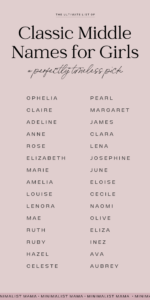 101+ *Possibly Perfect* Middle Names for Girls 2025