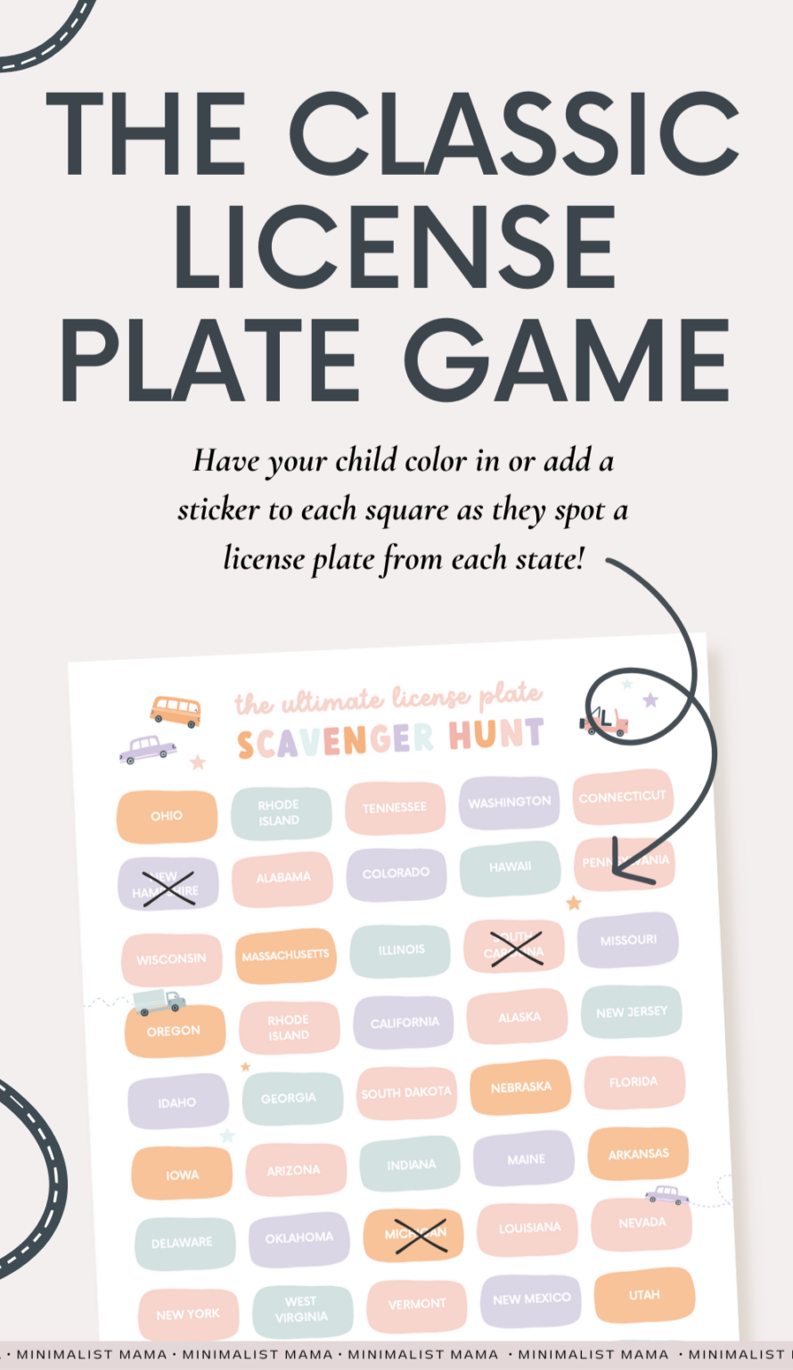 The *Cutest* Road Trip License Plate Game Printable (FREE)