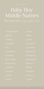 185+ *Best* Middle Names for Boys (With Meanings) 2025