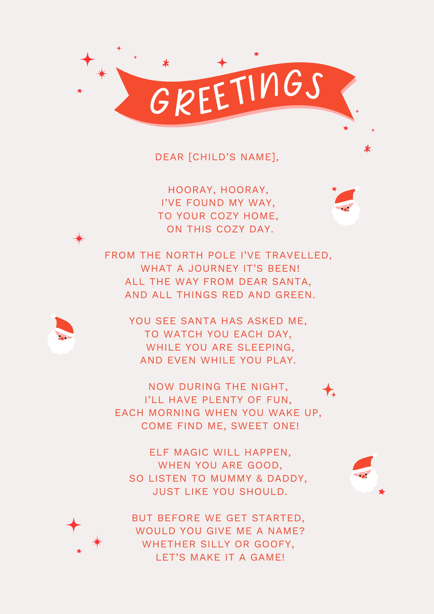 5+ *Super Cute* First Time Elf On The Shelf Arrival Letter Printables