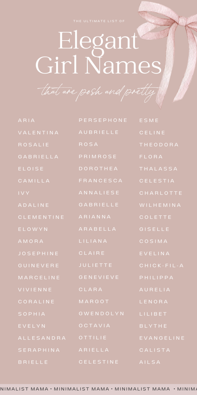 135+ Elegant Girl Names And Meanings 2025