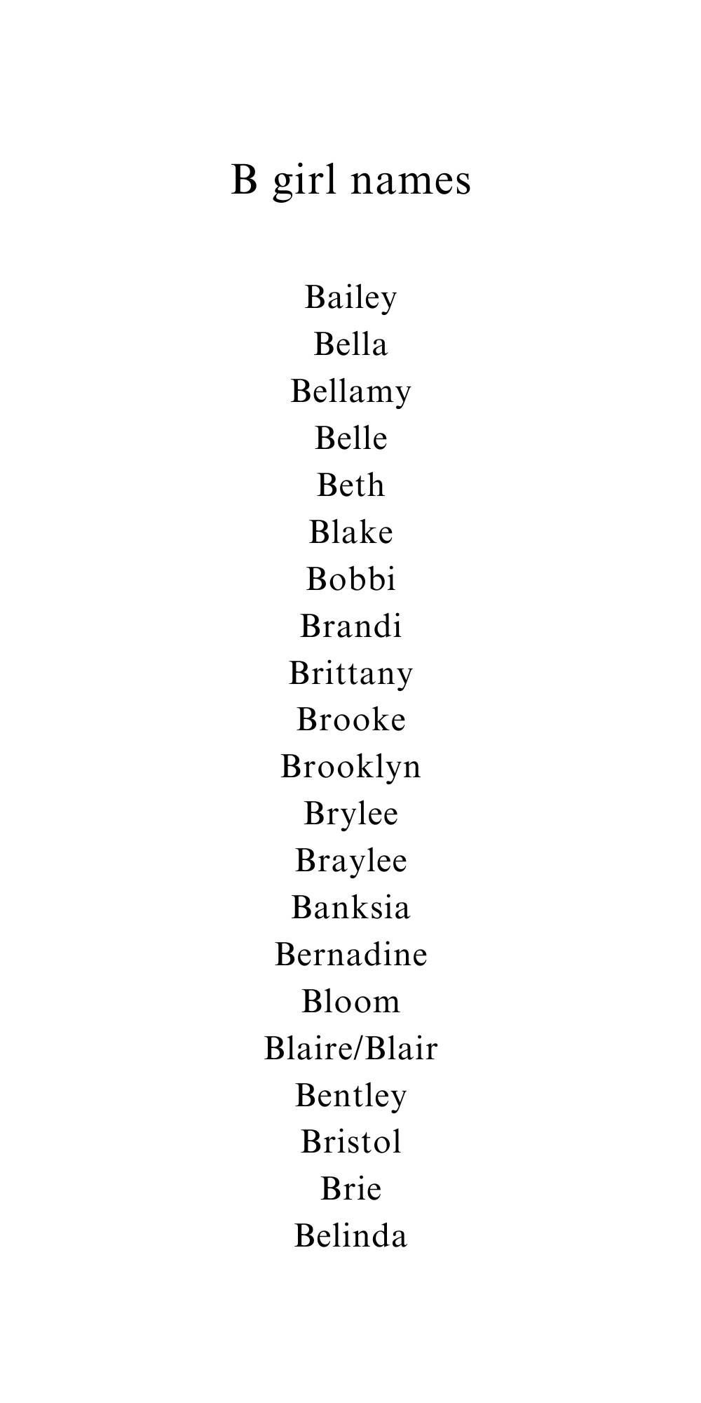 55+ *Prettiest* Girl Names That Start with B - 2024