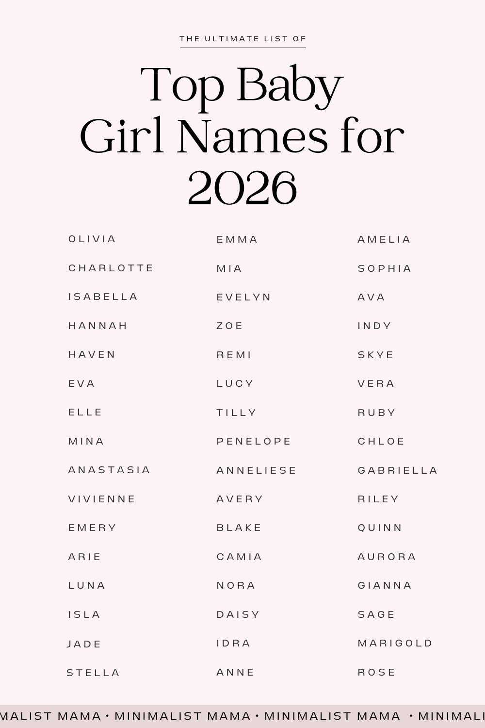 Top 105 Baby Girl Names For 2026 We re Obsessed With Top 105 Baby Girl Names For 2026 We re Obsessed With