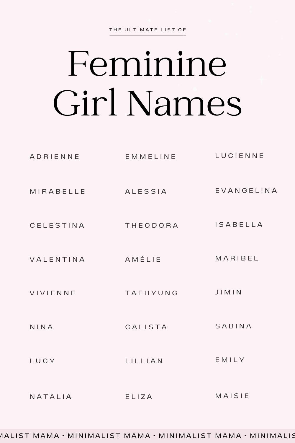 85+ *Elegant* Feminine Girl Names That Are Timeless